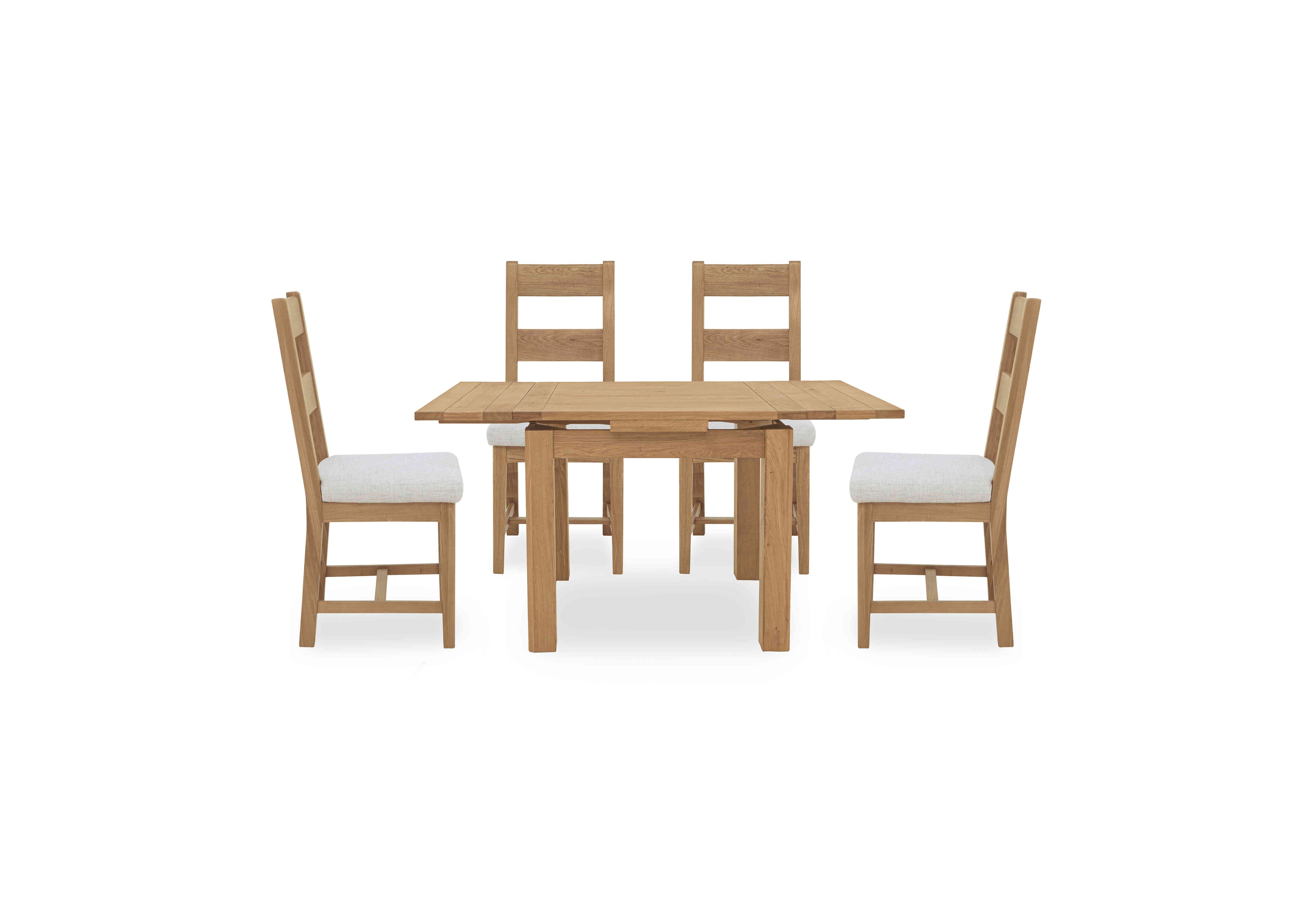 Augusta Draw Leaf Extending Dining Table and 4 Wooden Ladderback Dining ...