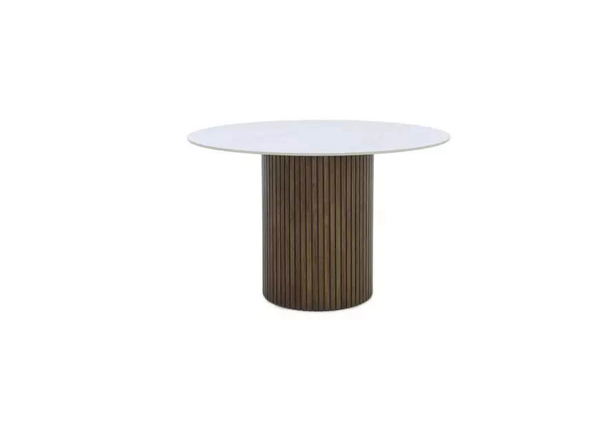 Cortado Round Dining Table with 4 Metal Leg Dining Chairs - Furniture ...