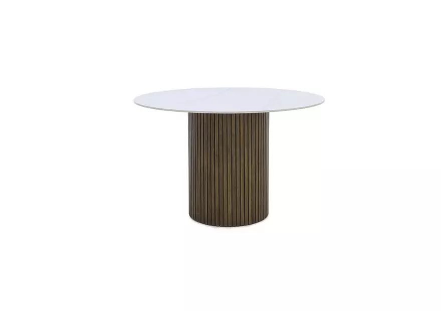 Cortado Round Dining Table with 4 Metal Leg Dining Chairs - Furniture ...