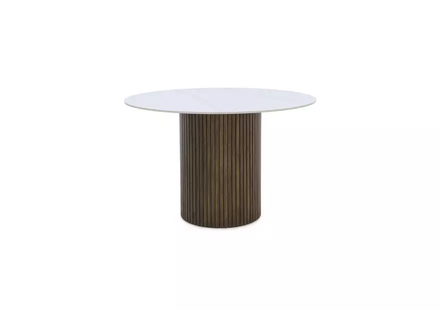 Cortado Round Dining Table with 4 Metal Leg Dining Chairs - Furniture ...