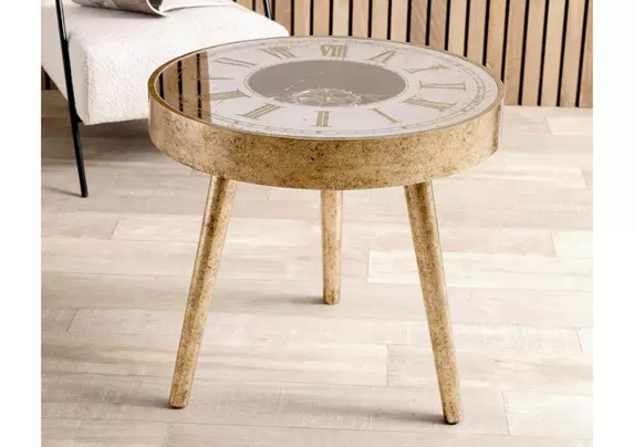 Malia Mirrored Clock Table Furniture Village