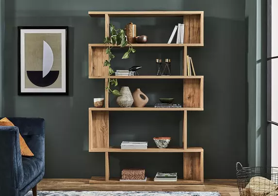 Remi Wide Shelving Oak Furniture Village