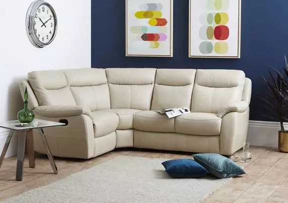 Snug Compact Leather Corner Sofa Furniture Village