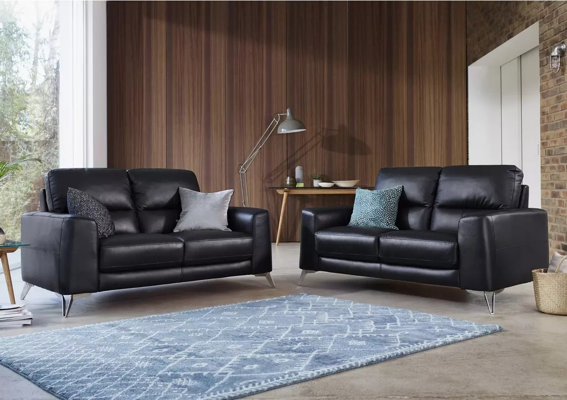 Enzo 2 x 2 Seater Leather Sofa Multi buy Saver Set Furniture Village
