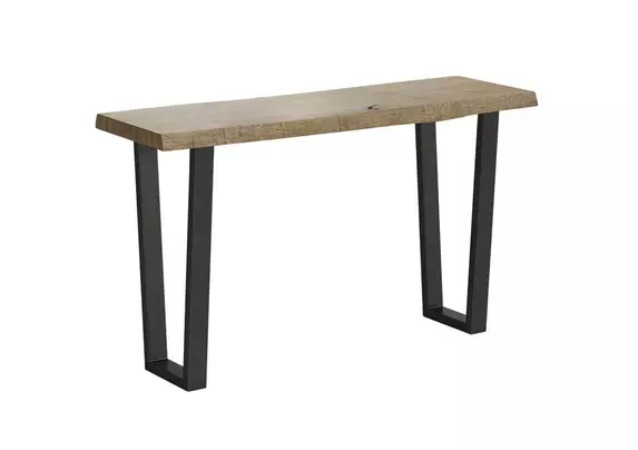 Wood top console table with metal legs store