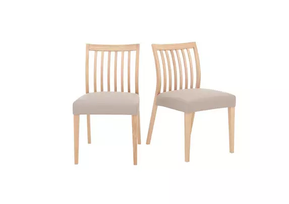Duplex Pair of Low Slatted Back Dining Chairs