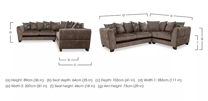 Ariana Small Fabric Pillow Back Corner Sofa Furniture Village