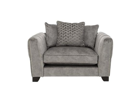 Grey fabric cuddle chair store