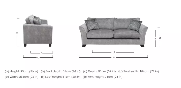 Amora 4 Seater Fabric Classic Back Sofa Furniture Village