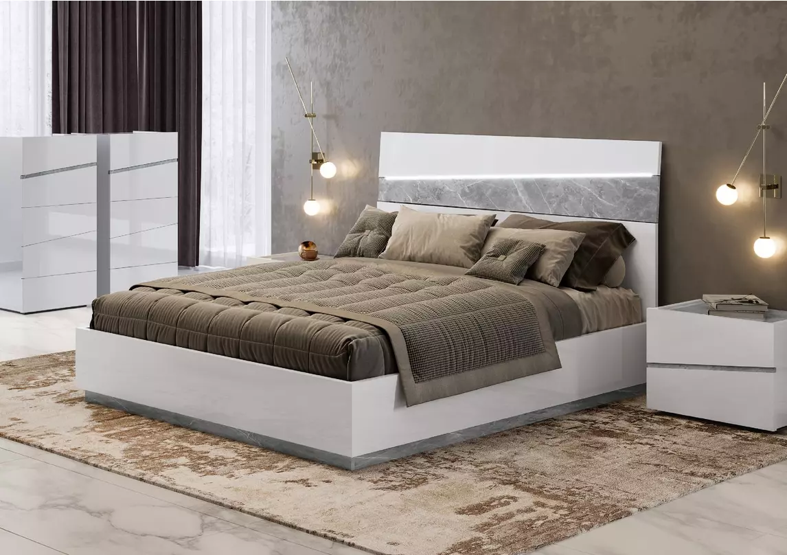 Lisia End Lift Ottoman Bed Frame with LED Lights Furniture Village