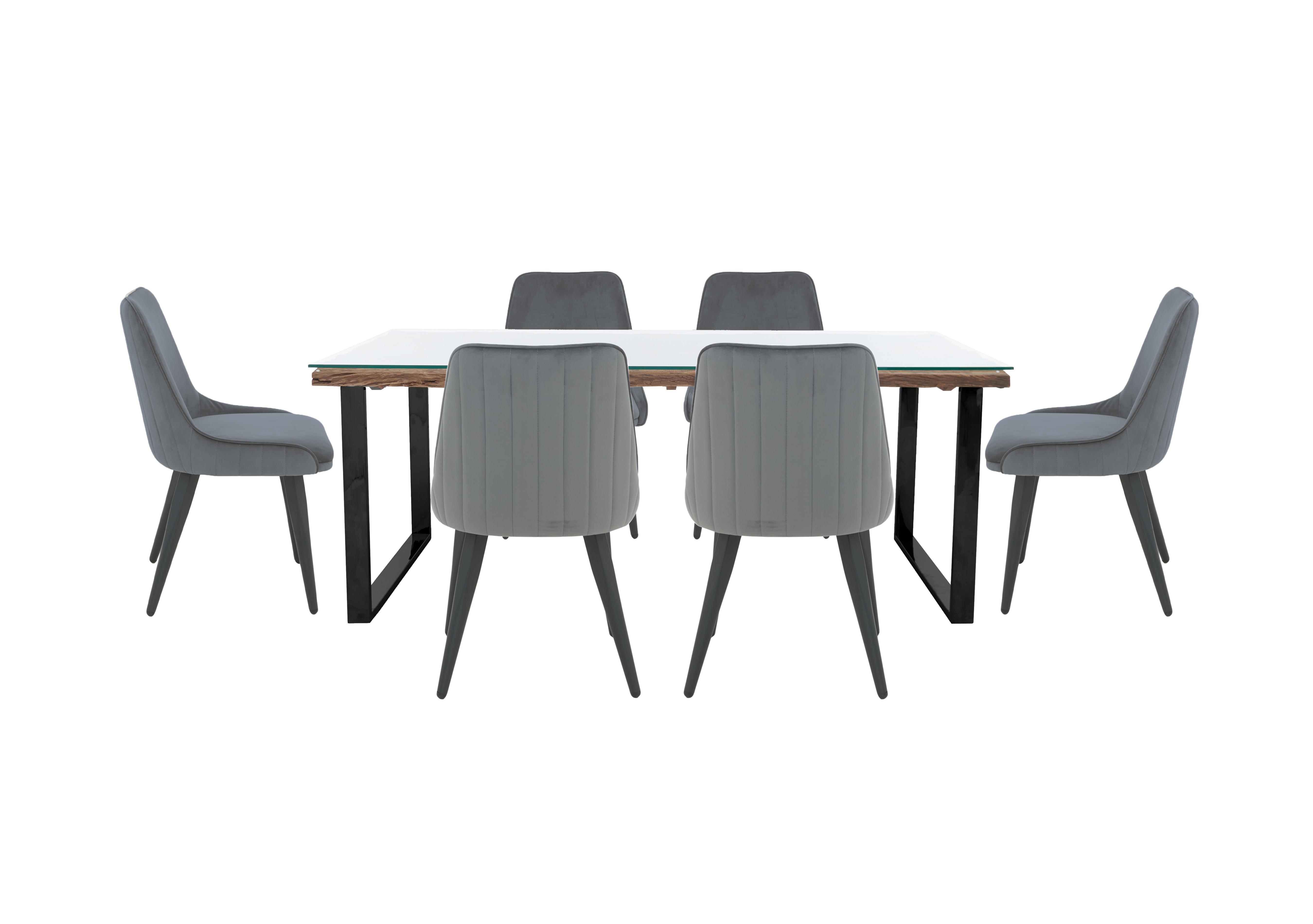 Noir Dining Table with U-Leg Base and 6 Dining Chairs - Furniture Village