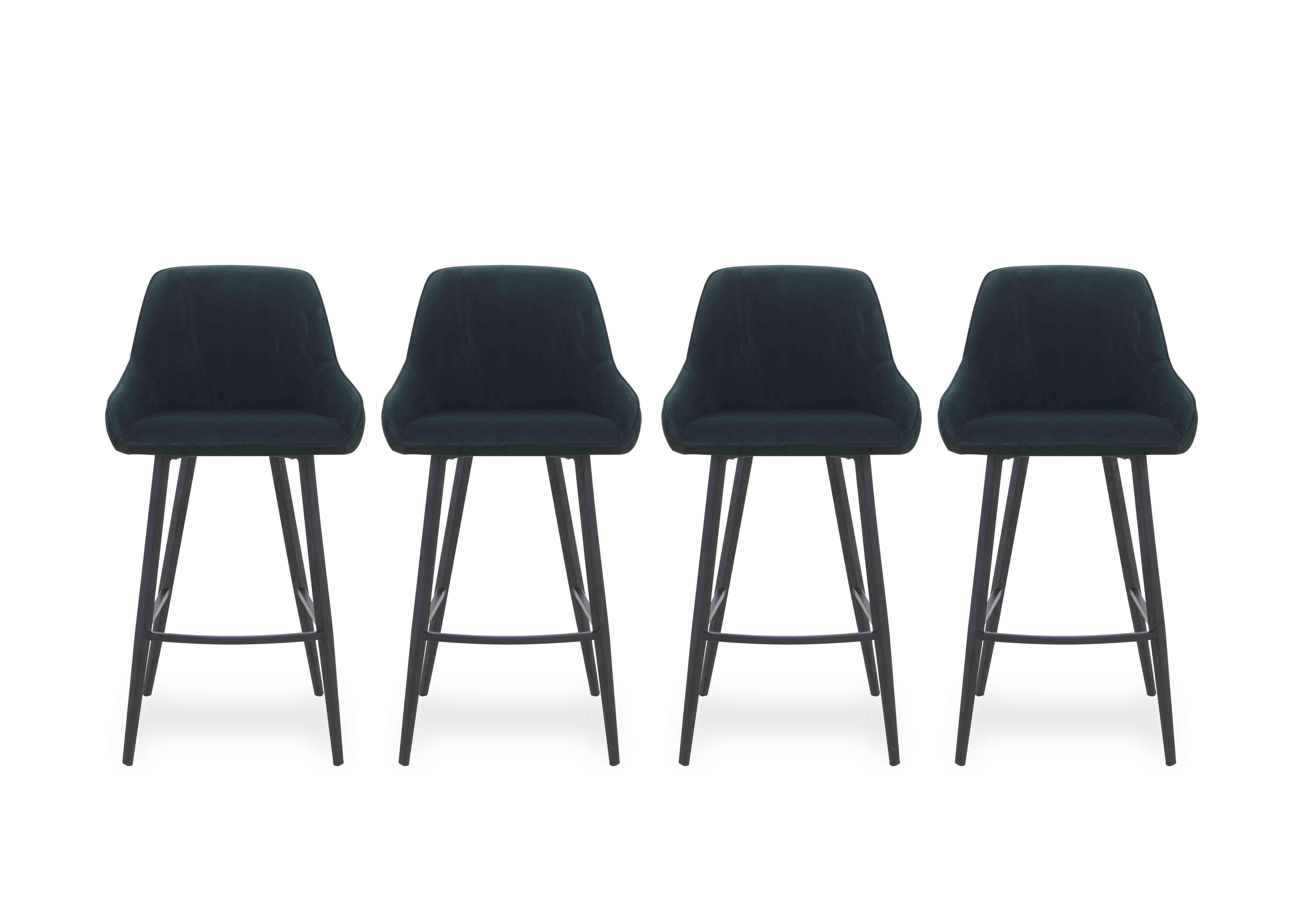 Saigon Set of 4 Velvet Bar Stools - Furniture Village
