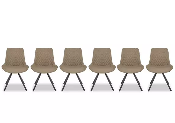 Ion Set of 6 Faux Leather Dining Chairs Furniture Village