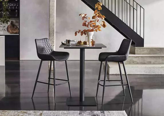 Ion Bar Table with 2 Faux Leather Bar Stools Furniture Village