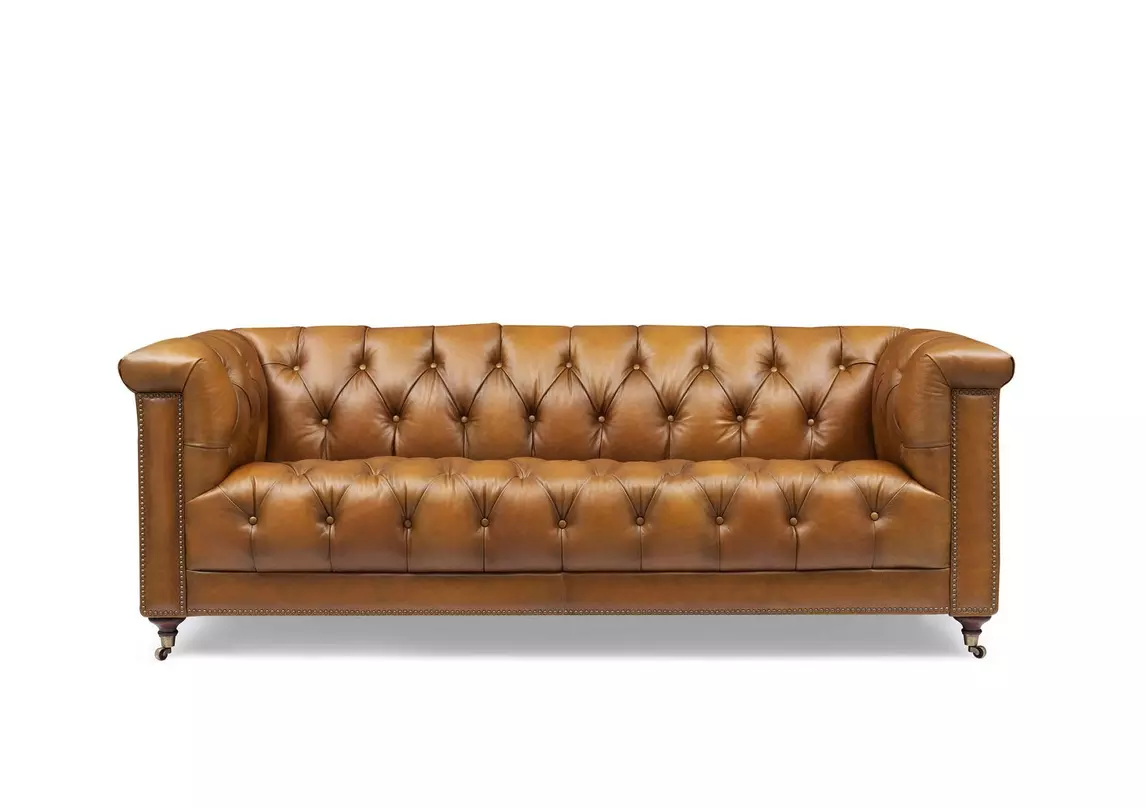 Wallace 3 Seater Leather Chesterfield Sofa At The Helm Furniture Village