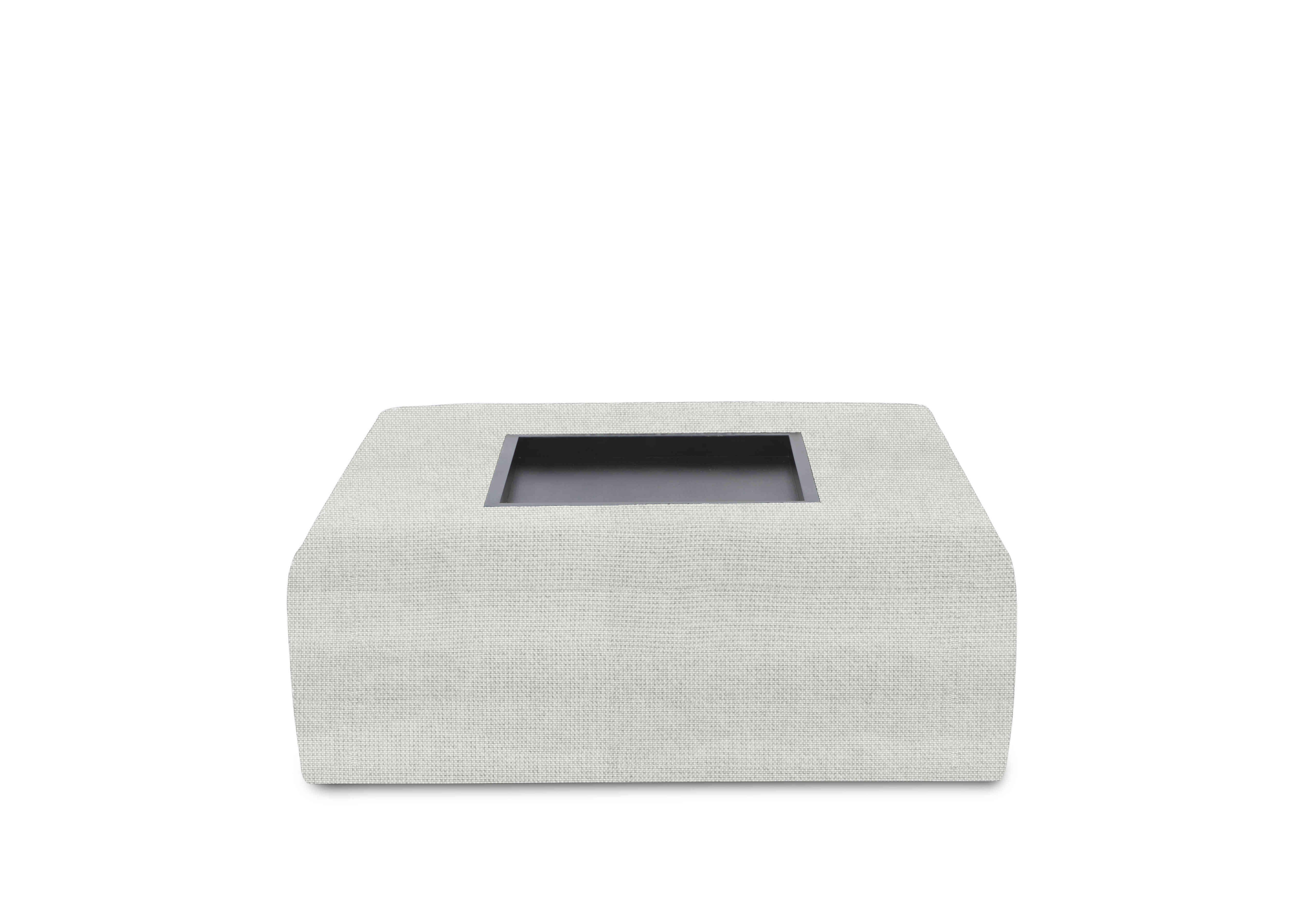 Celine Square Footstool with Wooden Tray - Furniture Village