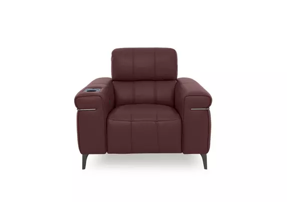 Homestage Leather Power Recliner Media Chair with Power Headrest